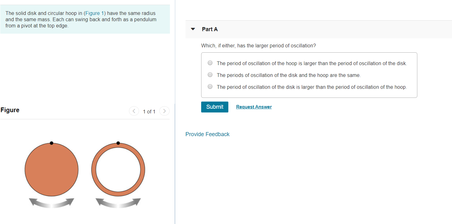 Solved The solid disk and circular hoop in (Figure 1) have | Chegg.com