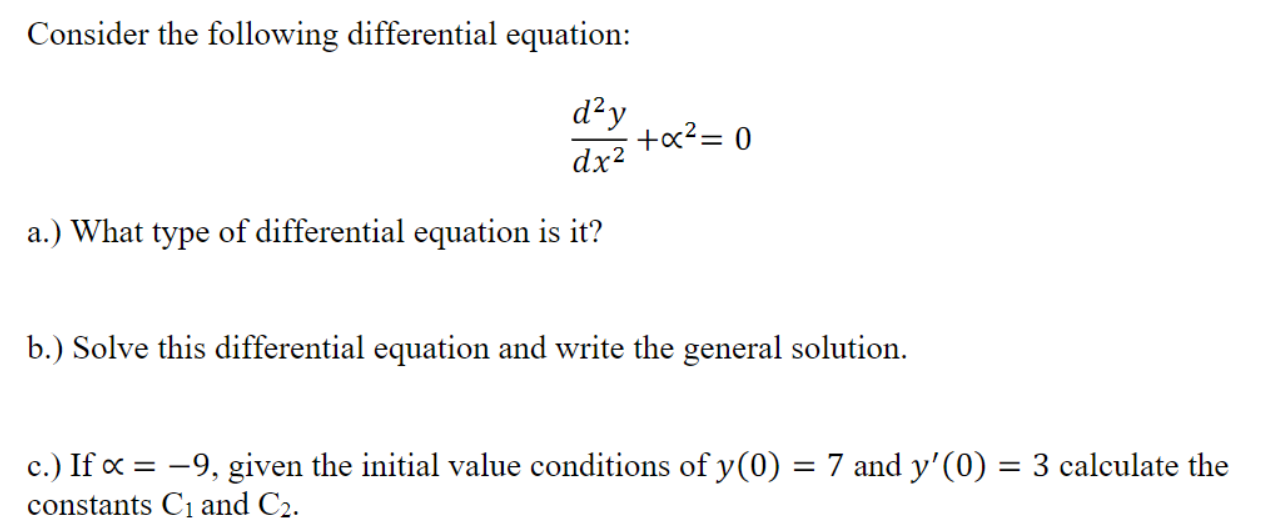Solved Consider the following differential | Chegg.com