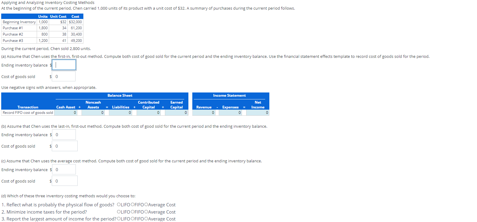 Solved Applying and Analyzing Inventory Costing MethodsAt | Chegg.com