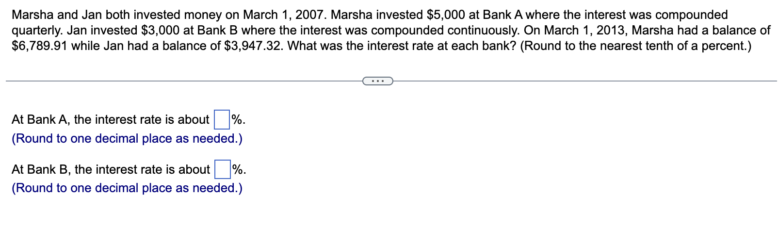 Solved Marsha and Jan both invested money on March 1, 2007. | Chegg.com