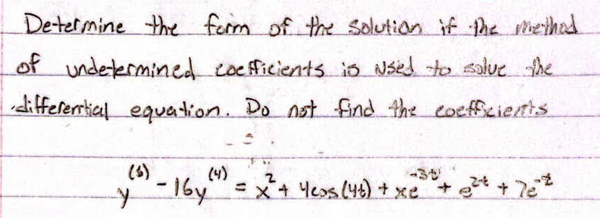 Solved That is y^(6) at the beginning. (y to the 6th | Chegg.com