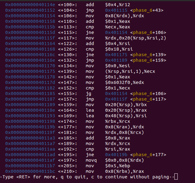Solved HeyI am really stuck on phase_6 of this binary bomb | Chegg.com