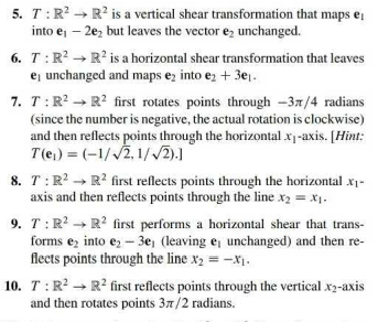 Solved 5. T:R2→R2 is a vertical shear transformation that | Chegg.com