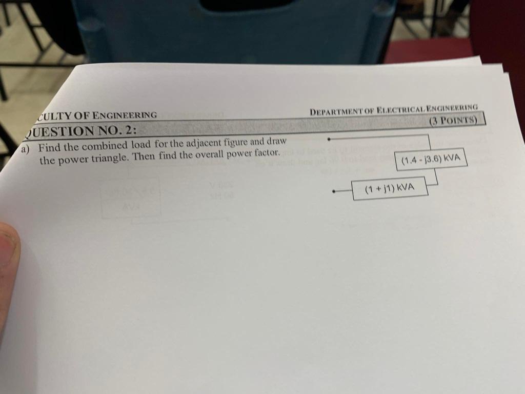 Solved DEPARTMENT OF ELECTRICAL ENGINEERING (3 POINTS) CULTY | Chegg.com