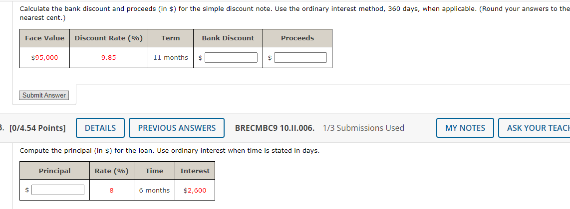 Solved [0/4.54 Points] BRECMBC9 10.II.006. Compute the | Chegg.com