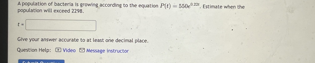 Solved A population of bacteria is growing according to the | Chegg.com
