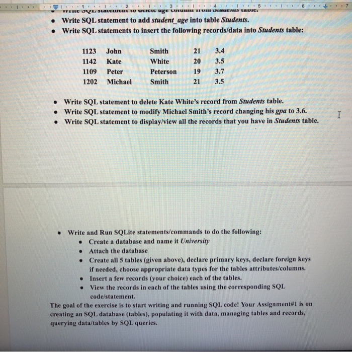 Solved In this practice exercise you will play with SQLite. | Chegg.com