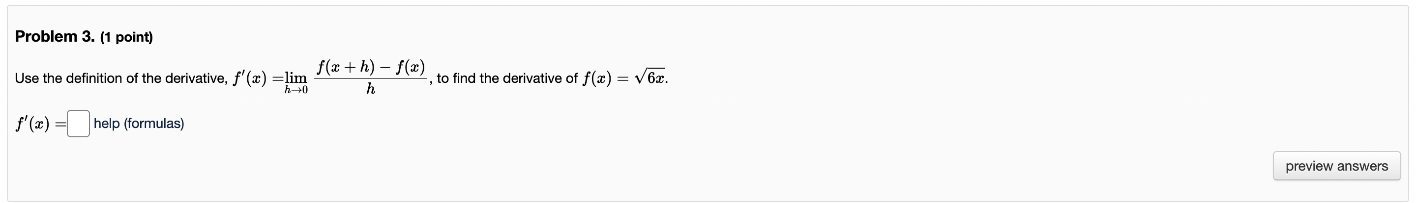Solved Problem 3. (1 ﻿point)Use the definition of the | Chegg.com