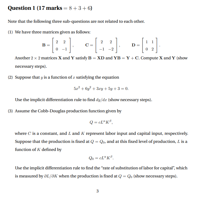 Solved Note that the following three sub-questions are not | Chegg.com