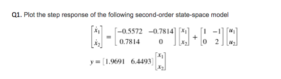 Solved Q1. Plot the step response of the following | Chegg.com