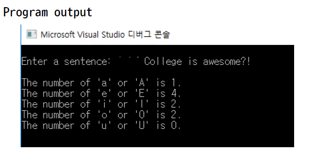 Solved [10] Problem: Vowels counting -switch For a given | Chegg.com