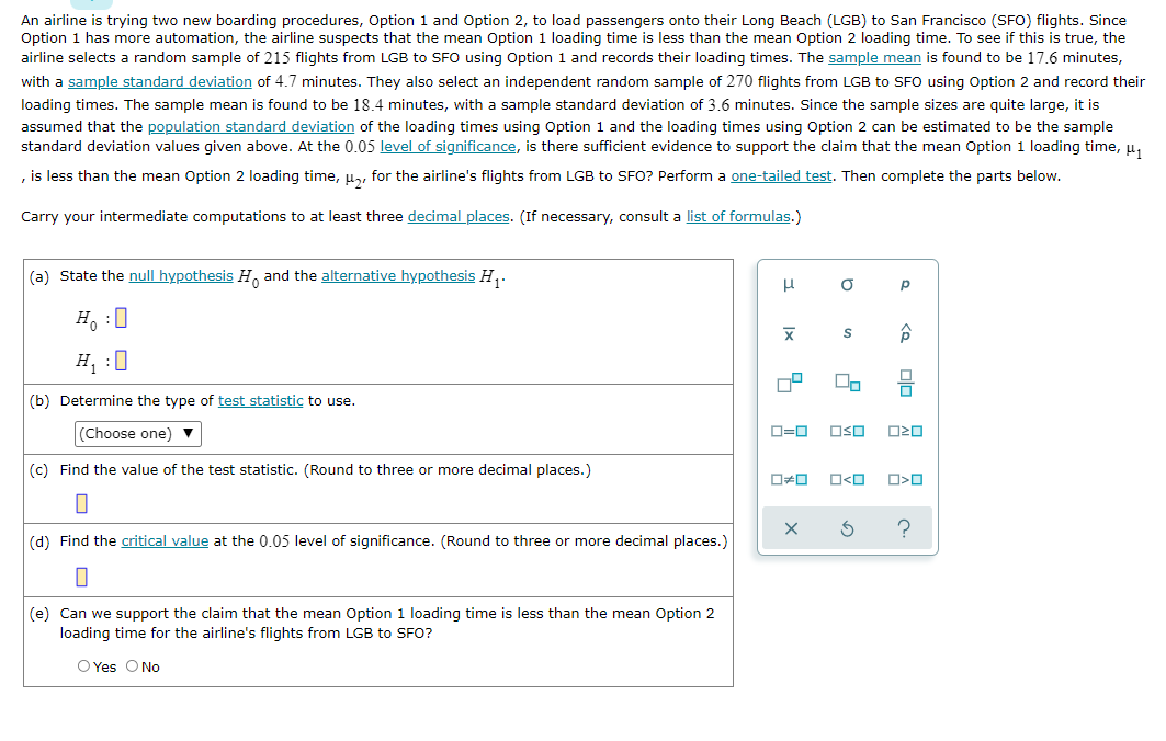 Solved An airline is trying two new boarding procedures, | Chegg.com