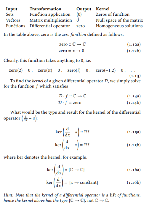 Solved In the table above, zero is the zero function defined | Chegg.com