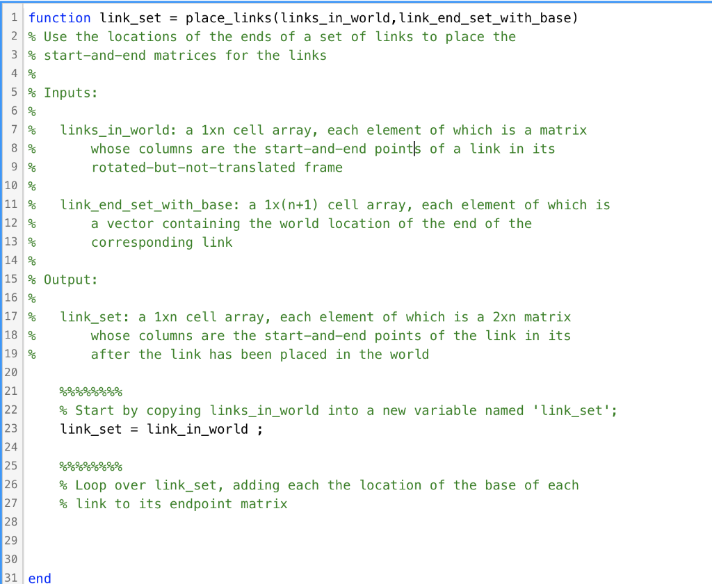 Solved 9 % 1 function link_set = place_links(links_in_world, | Chegg.com