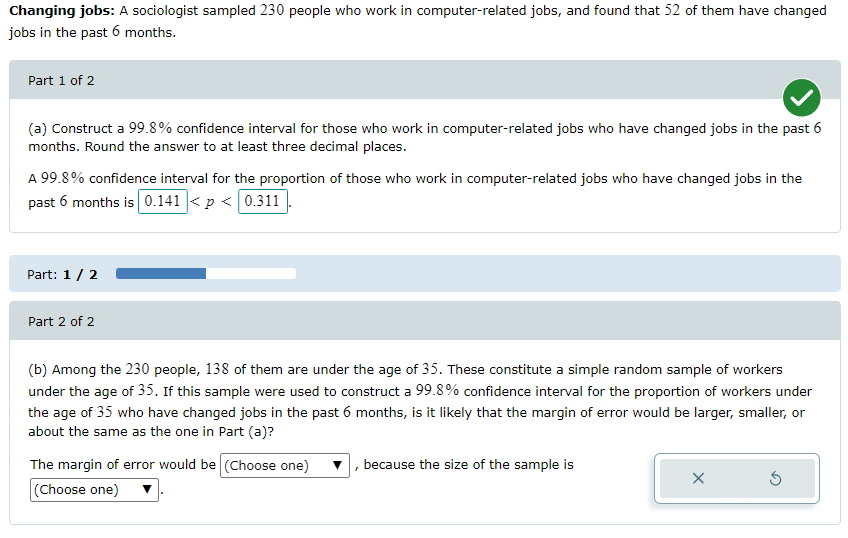 Solved Changing jobs: A sociologist sampled 230 people who | Chegg.com
