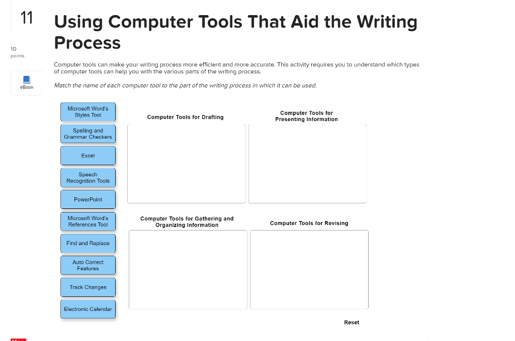 Solved 11 Using Computer Tools That Aid the Writing Process | Chegg.com