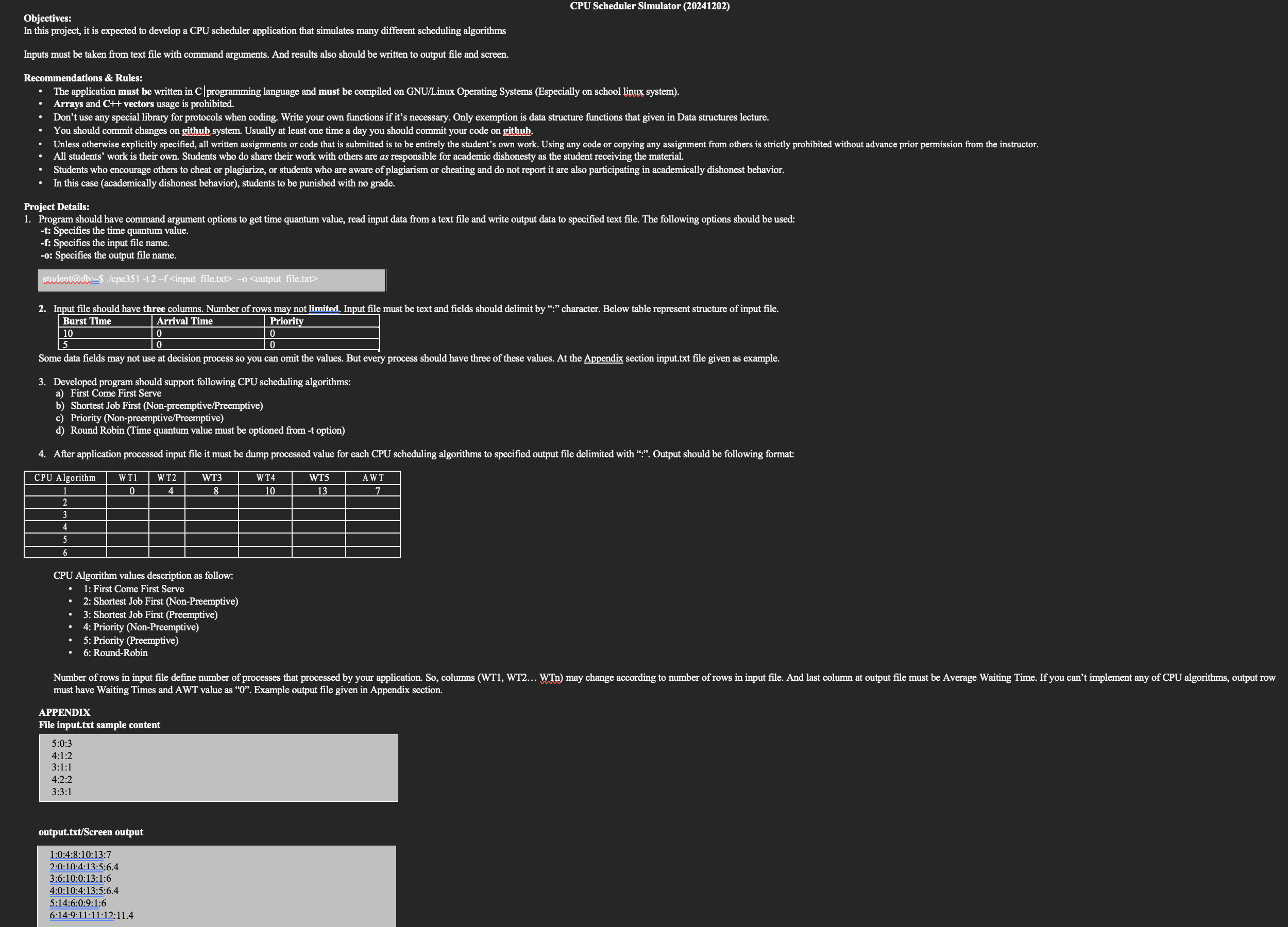 Solved WRITE IN C PROGRAMING CPU SCHEDULER SIMULATOR | Chegg.com