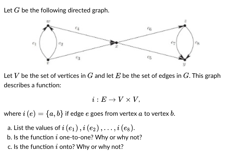 Solved Let G be the following directed graph. Let V be the | Chegg.com