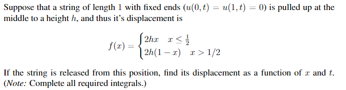 Solved Suppose that a string of length 1 with fixed ends | Chegg.com