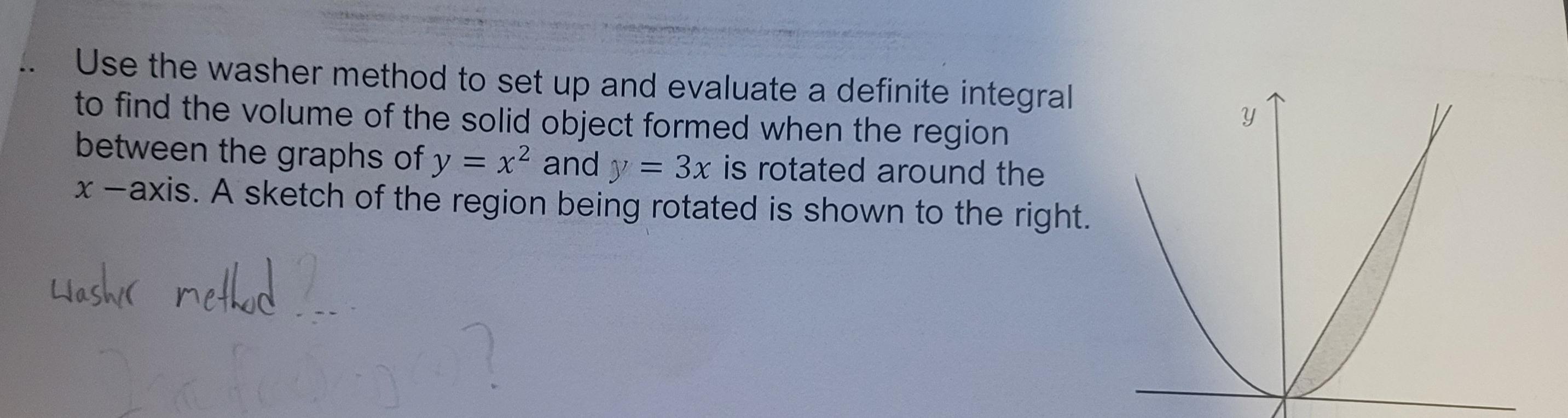 Solved a y Use the washer method to set up and evaluate a | Chegg.com