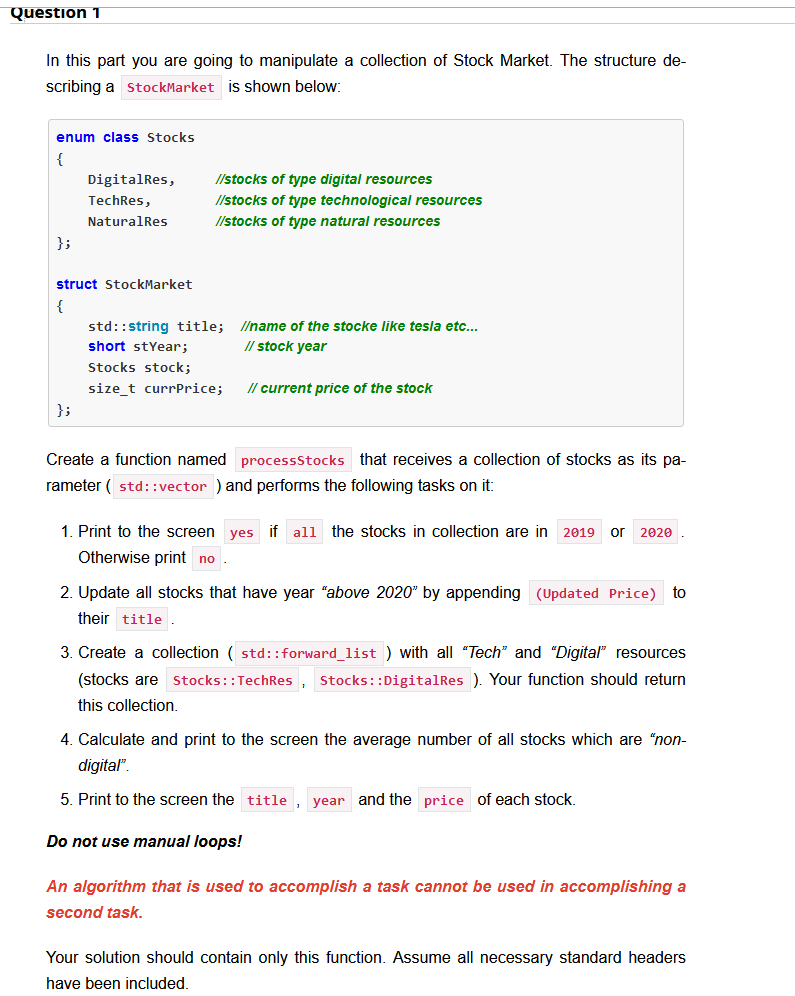Solved Question 1 In this part you are going to manipulate a | Chegg.com