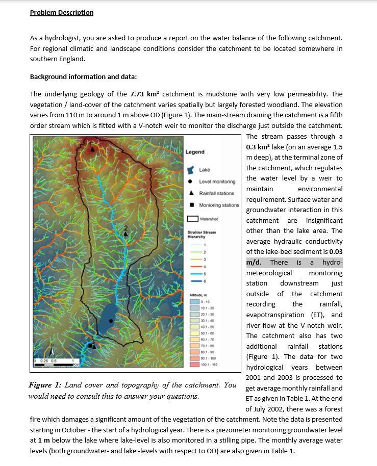 Problem Description As a hydrologist, you are asked | Chegg.com