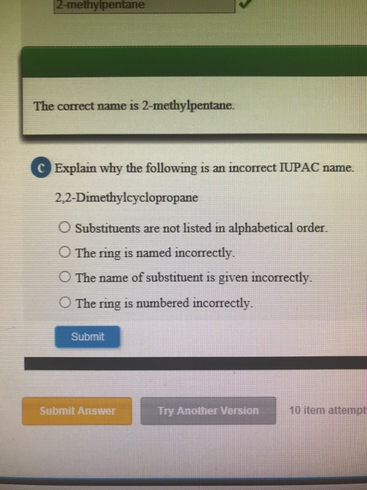 Solved 13.) Explain what the following is an incorrect IUPAC | Chegg.com