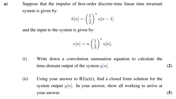 Solved a) Suppose that the impulse of first-order | Chegg.com