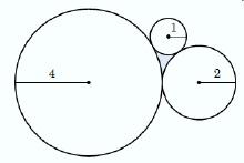 Solved Three circles with radii of 4 meters, 2 meters, and 1 | Chegg.com