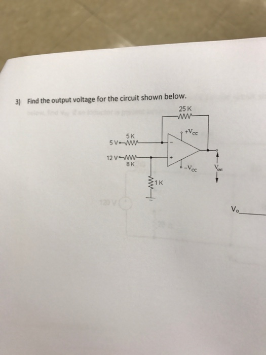 Solved Find The Output Voltage For The Circuit Shown Below 