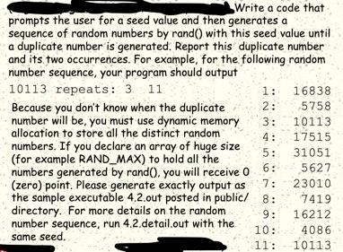 Solved This is in C. Need help with this. Use realloc to | Chegg.com