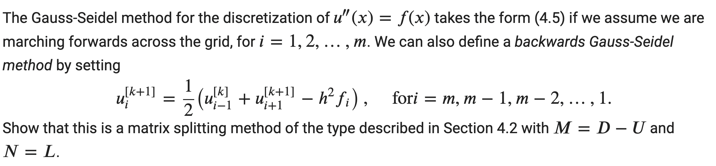 Solved The Gauss-Seidel method for the discretization of | Chegg.com