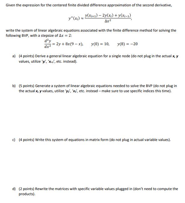 Solved Given the expression for the centered finite divided | Chegg.com