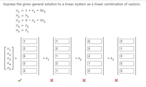 Solved Express the given general solution to a linear system | Chegg.com Solved Express the given general solution to a linear system | Chegg.com