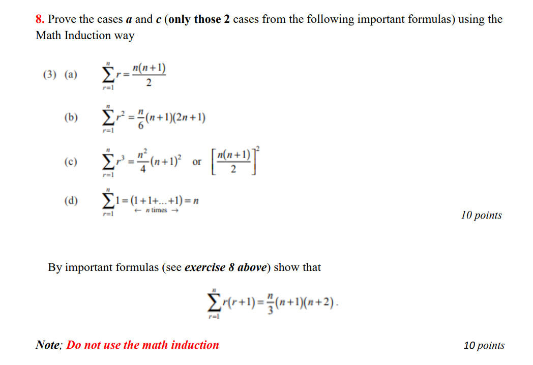 Solved 8. Prove the cases a and c (only those 2 cases from | Chegg.com