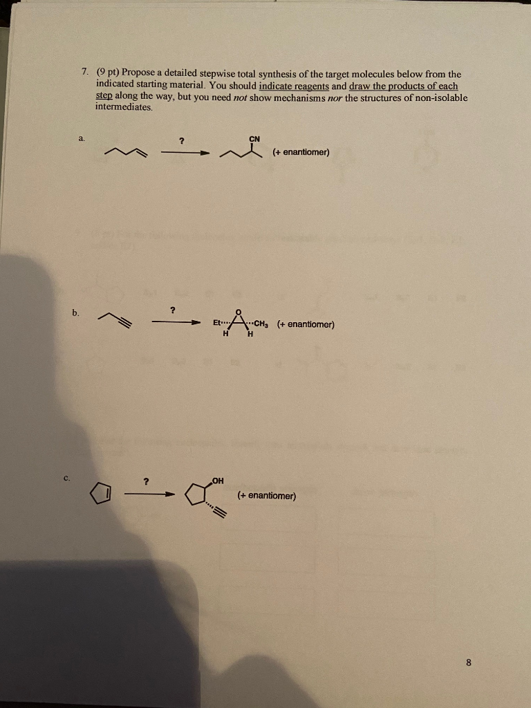 Solved Propose a detailed stepwise total synthesis of the | Chegg.com