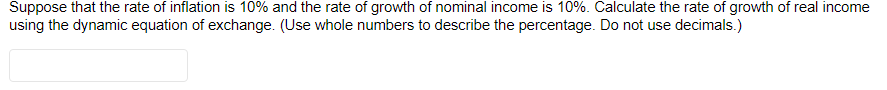 Solved Suppose that the rate of inflation is 10% and the | Chegg.com