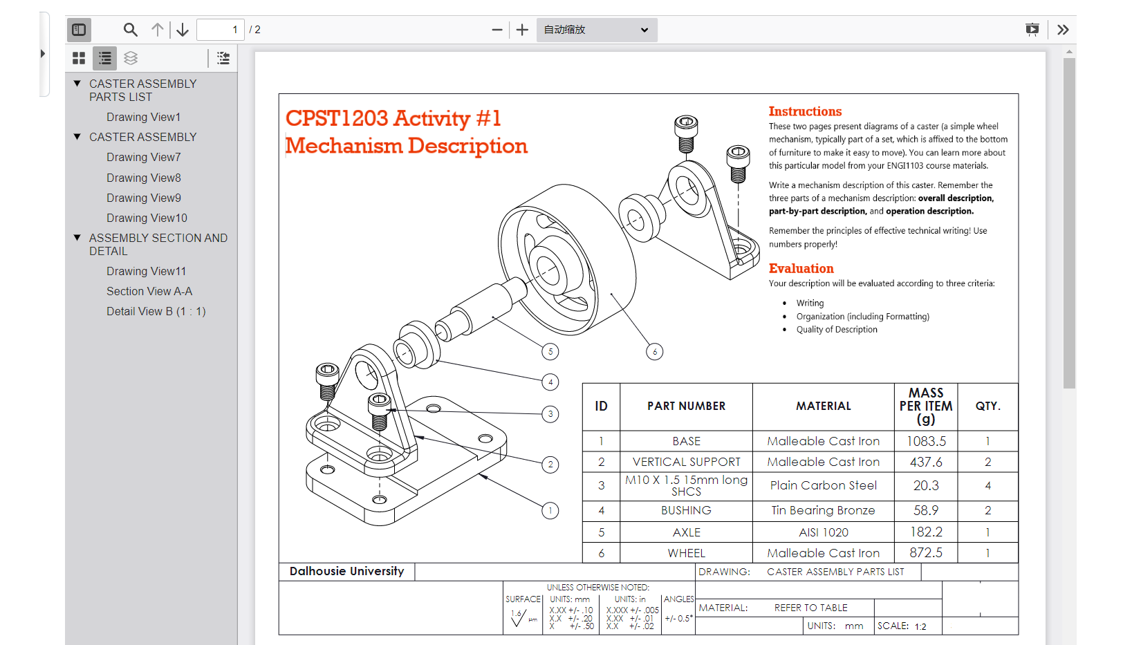 Solved 1 2 + 自动缩放 >> CPST1203 Activity #1 Mechanism | Chegg.com