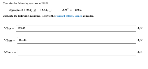 Solved Consider the following reaction at 298 | Chegg.com