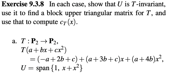 Solved Exercise 9.3.8 In each case, show that U is | Chegg.com