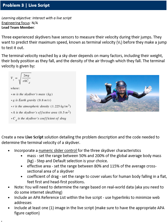 Solved Learning objective: Interact with a live script | Chegg.com