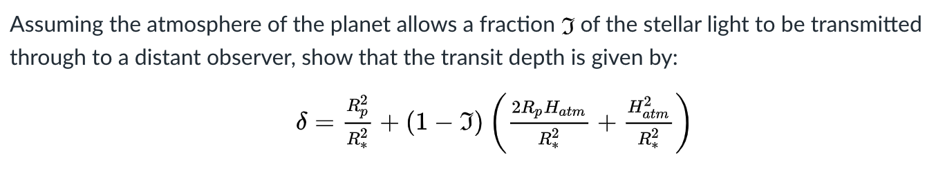 The transit depth is given by the | Chegg.com