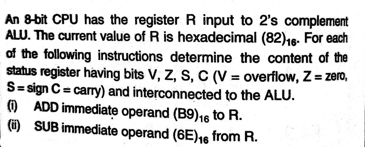 Solved An 8-bit CPU has the register R input to 2's | Chegg.com
