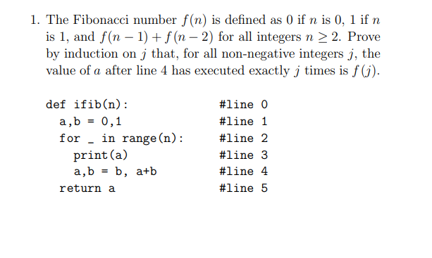 Solved 1. The Fibonacci number f(n) is defined as 0 if n is | Chegg.com