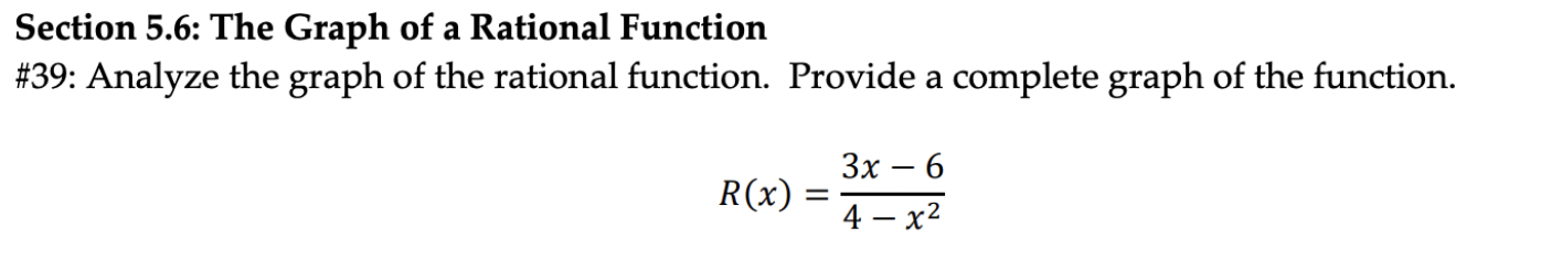 Solved Section 5.6: The Graph of a Rational Function \#39: | Chegg.com