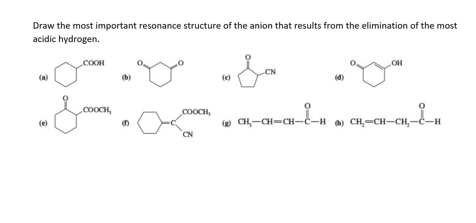 Solved Draw the most important resonance structure of the | Chegg.com