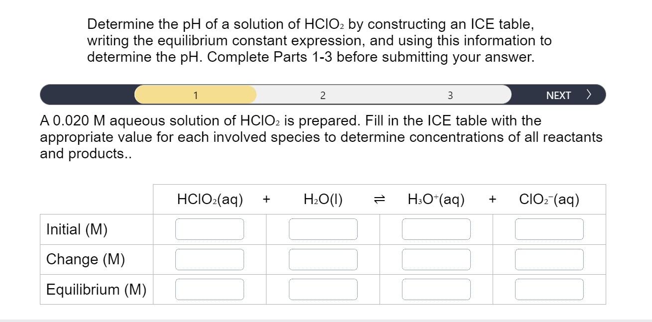 Solved Determine the pH of a solution of HClO2 by | Chegg.com