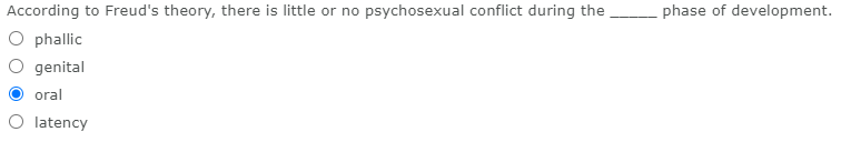 Solved phase of development. According to Freud's theory, | Chegg.com