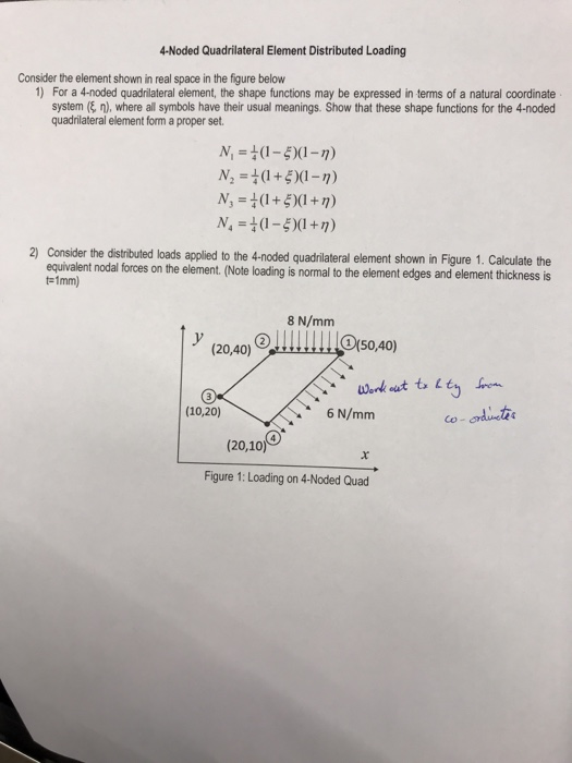 Solved 4-Noded Quadrilateral Element Distributed Loading | Chegg.com