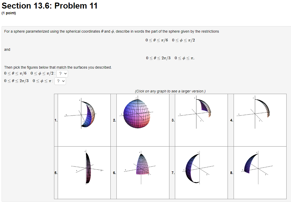 Solved Section 13.6: Problem 11 (1 point) For a sphere | Chegg.com